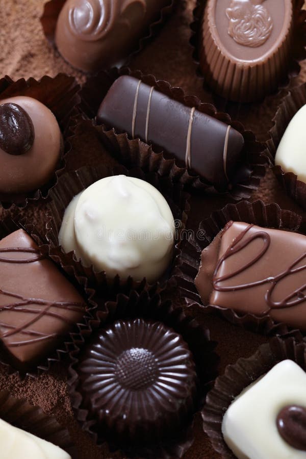 Verschillende Soorten Pralines Stock Afbeelding - Image of smakelijk ...