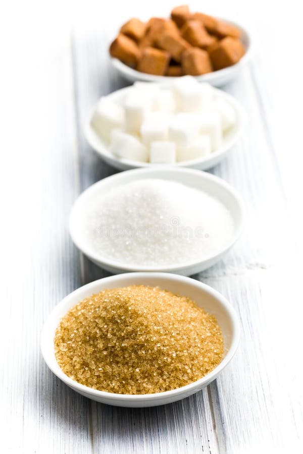 Diverse types van suiker stock afbeelding. Image of calorie - 30044811