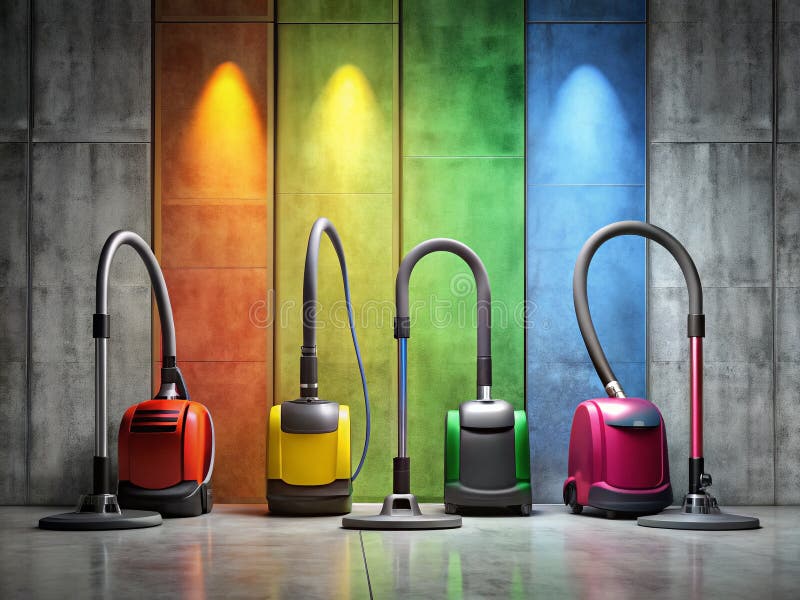 Diverse Vacuum Cleaner Illustrations Filled Thin Line Outline and ...