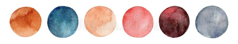 Diverse Watercolor Circles in Warm and Cool Tones Showcasing Artistic ...