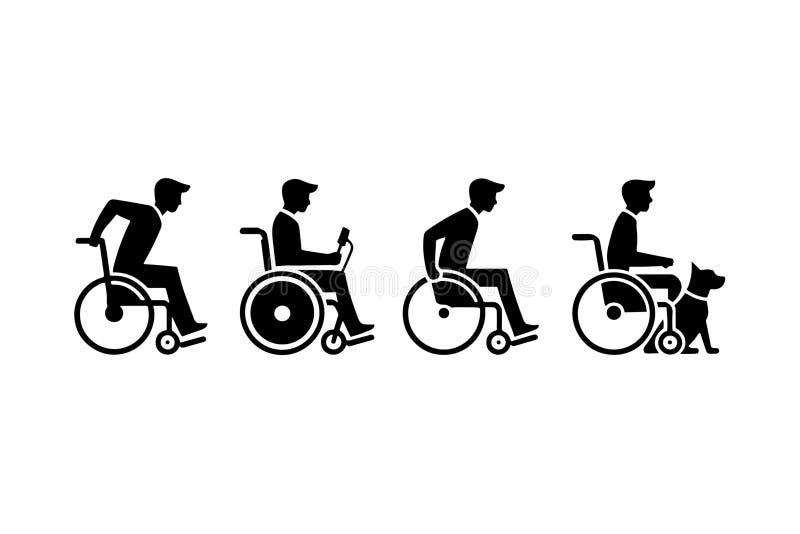 Diverse Wheelchair Users Representing Mobility and Assistance Stock ...