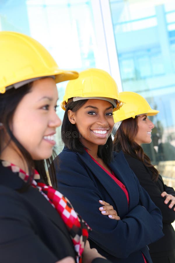 Diverse Woman Construction Team Stock Photo - Image of industry ...