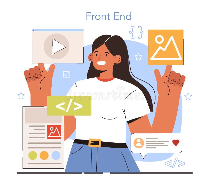 Diverse Women in AI and STEM Concept. Female Front End Developer Stock ...