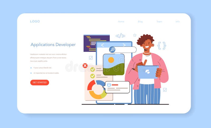 Diverse Women in AI and STEM Concept. Female Mobile App Developer Stock ...