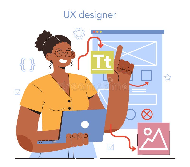Diverse Women in AI and STEM Concept. Female UX Designer Stock Vector ...