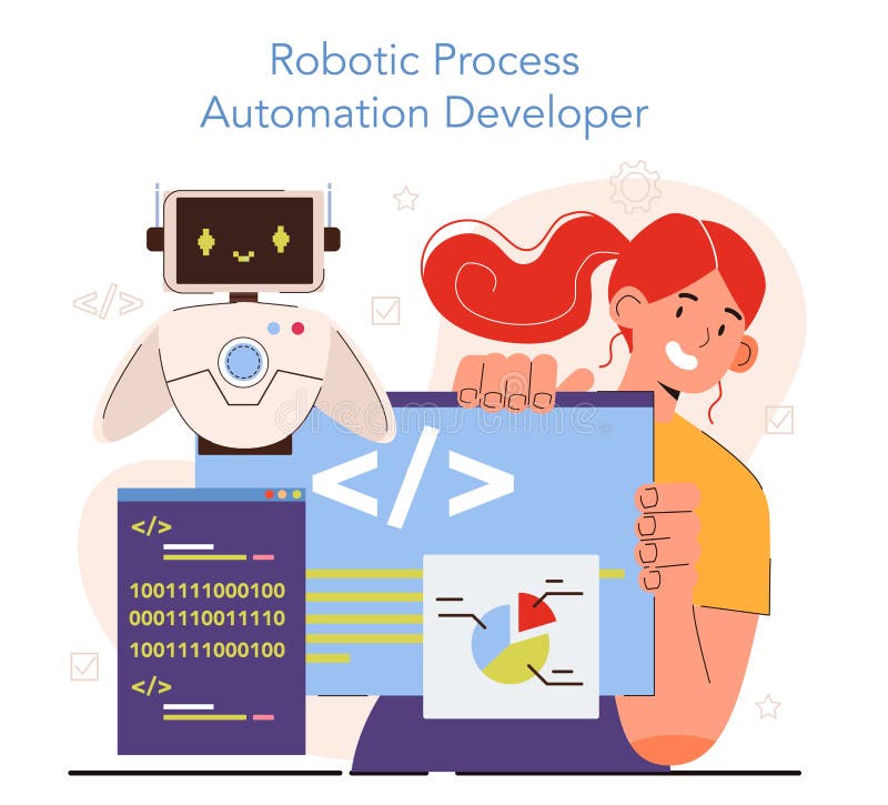 Diverse Women in AI and STEM Concept. Robotic Process Automation Stock ...