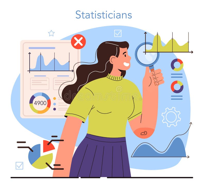 Diverse Women in Science. Female Statistician Working with Data ...