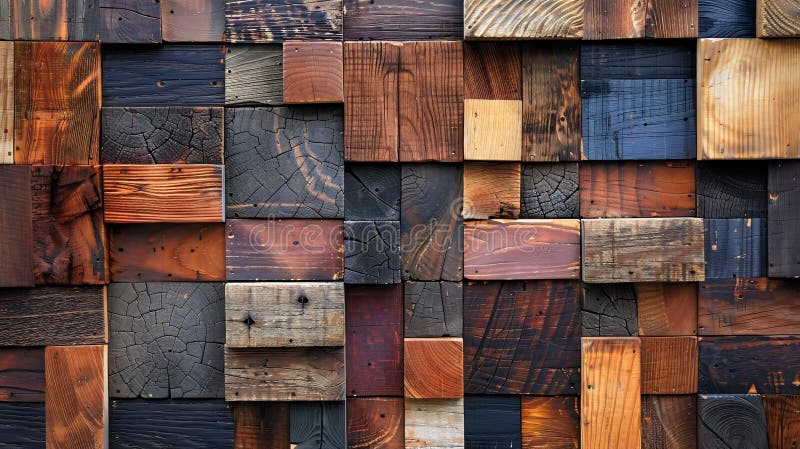 Diverse Wood Patchwork Background with Unique Textures and Colors for ...