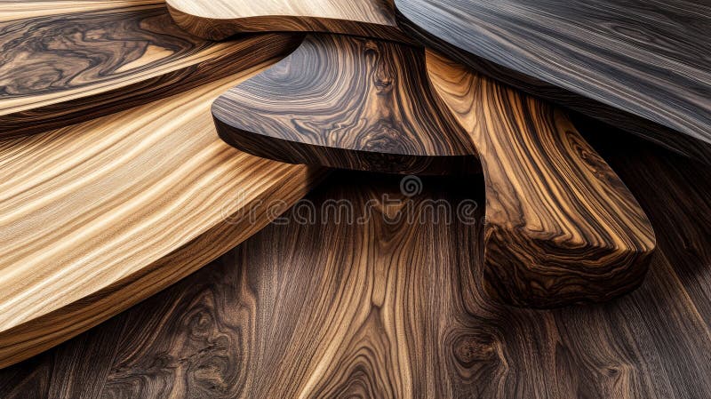 Diverse Wood Types in Natural Colors Arranged To Form Abstract Wave ...