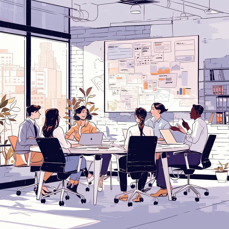 Diverse Workforce Collaborating in Modern Office Setting for Creative Brainstorming Stock ...