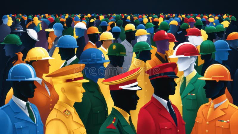 A Diverse Workforce in Uniforms Stock Image - Image of people, labor ...