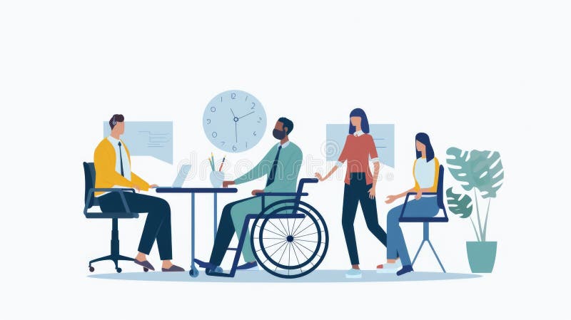 Diverse Workplace Collaboration with Disabled Representation and Team ...