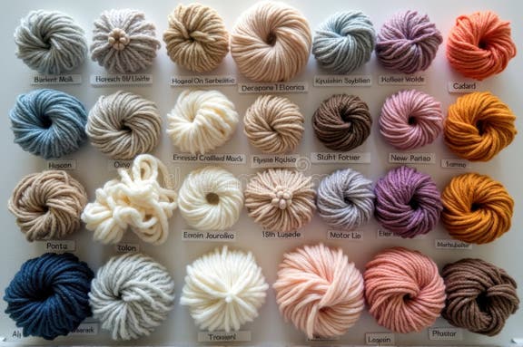 Diverse Yarn Collection with Various Colors and Textures Displayed in ...