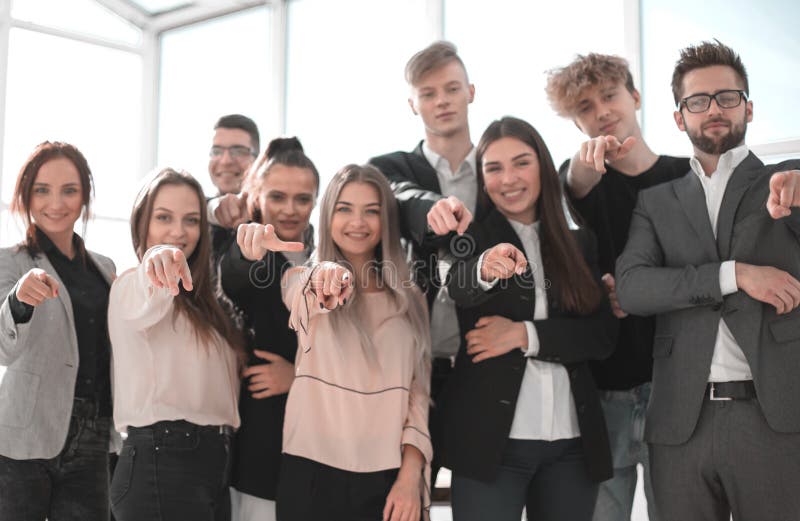 Diverse Young Business People Pointing at You Stock Photo - Image of ...