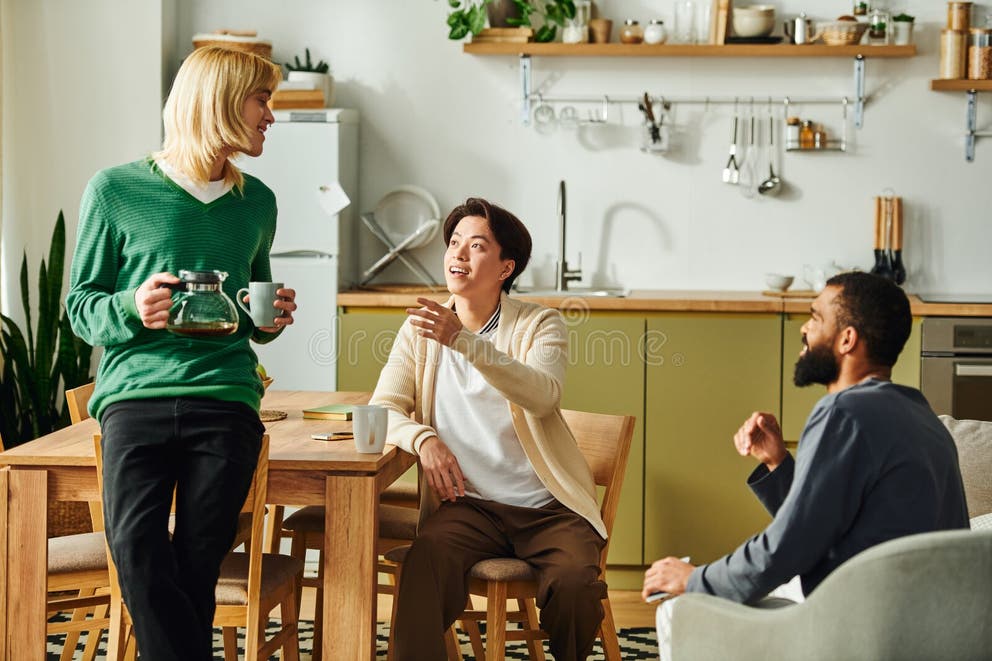 Engaging Conversations Unfold among Young Men Stock Image - Image of ...