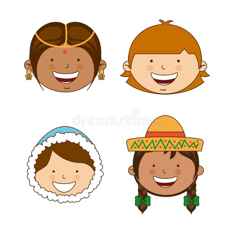 Diversidad de razas ilustración del vector. Ilustración de humano ...