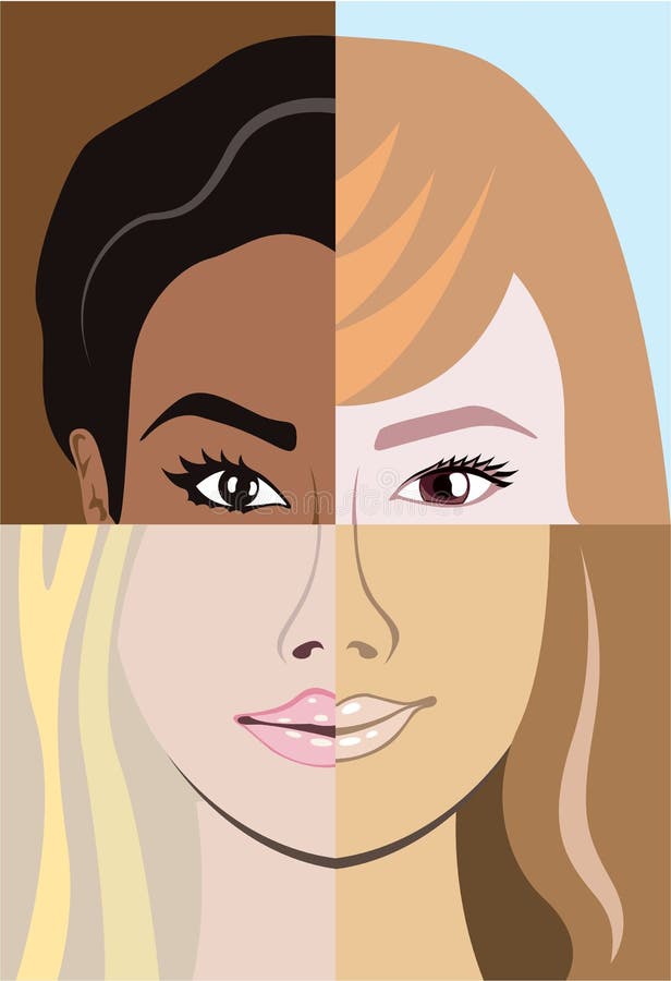 Diversidad Racial Del Vector De La Raza Ilustración del Vector ...