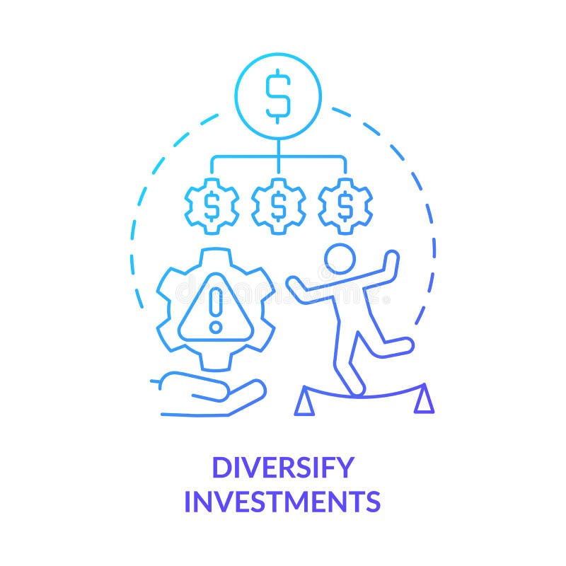 Diversify Investments Blue Gradient Concept Icon Stock Vector ...