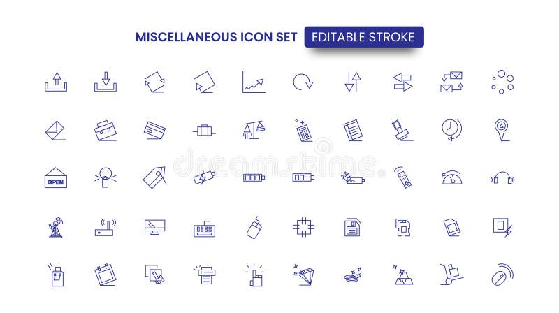 Miscellaneous Vector Icon Set for Print and Web Industry Stock ...