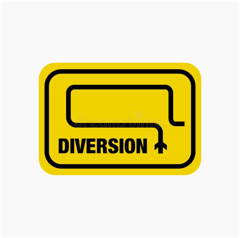 Diversion Ahead Vector Icon. Diversion Typography Plats Stock Vector ...