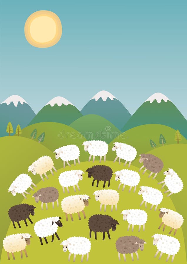 Spring sheep stock vector. Illustration of bright, animal - 53950445