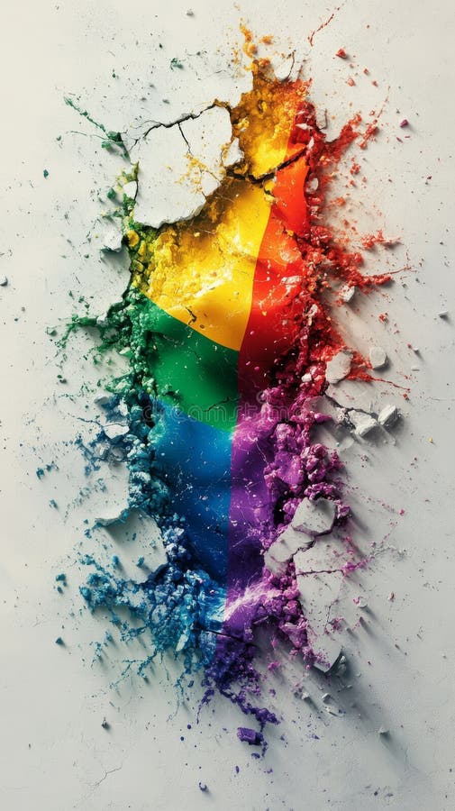 Diversity and Acceptance are Symbolized by a Vibrant Rainbow Crack that ...