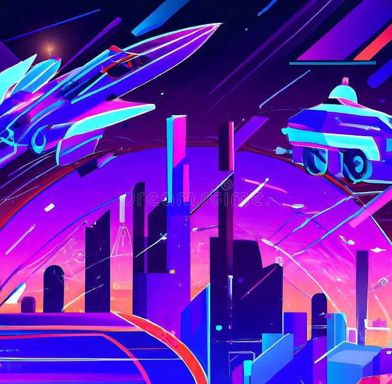 Diversity of Advanced Technology in a City Stock Illustration ...