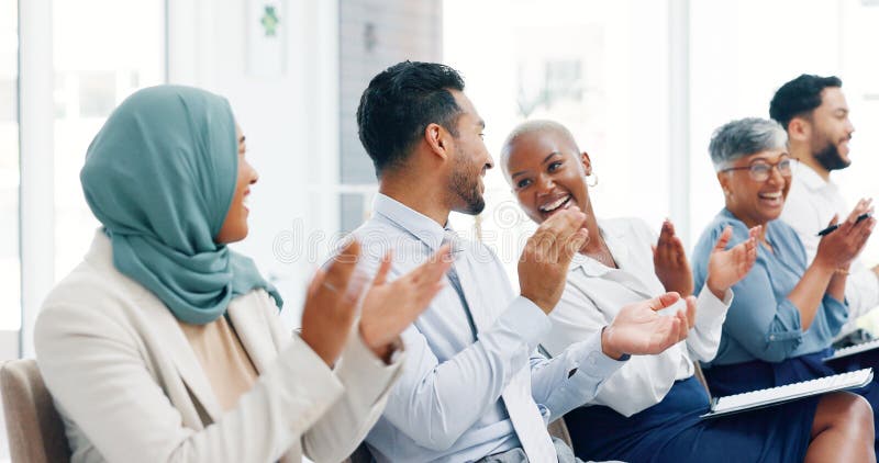 Diversity, Business People and Applause Presentation, Employee Support ...