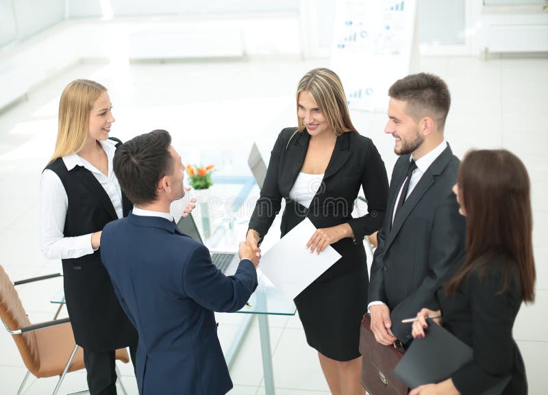 Diversity Business Team Concluding Contract with Handshake in a Stock ...