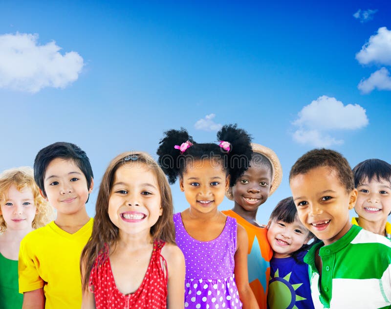 Diversity Children Friendship Innocence Smiling Concept Stock Image ...
