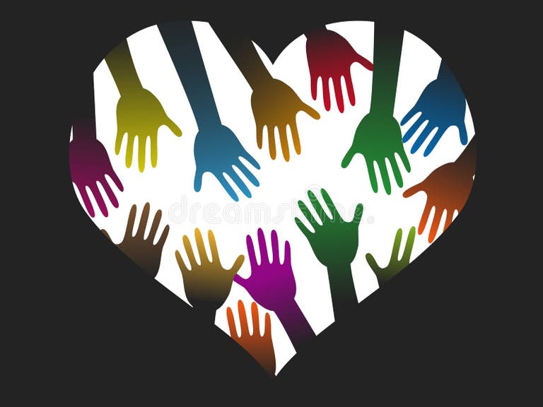 Multicultural Hands Heart Stock Illustrations – 895 Multicultural Hands ...