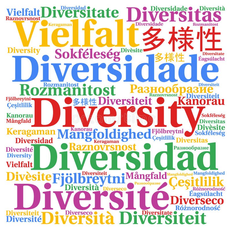Diversity in Different Languages Word Cloud Stock Illustration ...