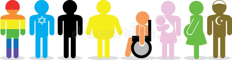 Diversity Discrimination Minorities Stock Vector - Illustration of ...
