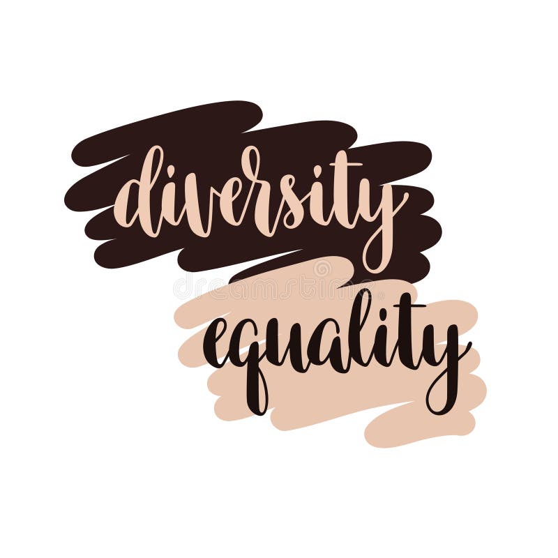 Diversity and Equality Hand Lettering Stock Vector - Illustration of ...