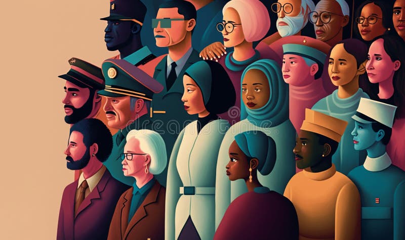 Diversity, Equity, Inclusion Stock Illustration - Illustration of group ...