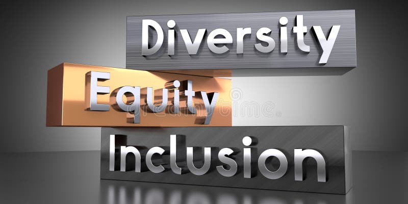 Diversity, Equity, Inclusion - Words on Metal Blocks Stock Illustration ...