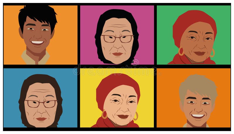 Diversity Faces Pop Art stock vector. Illustration of featuring - 360372408