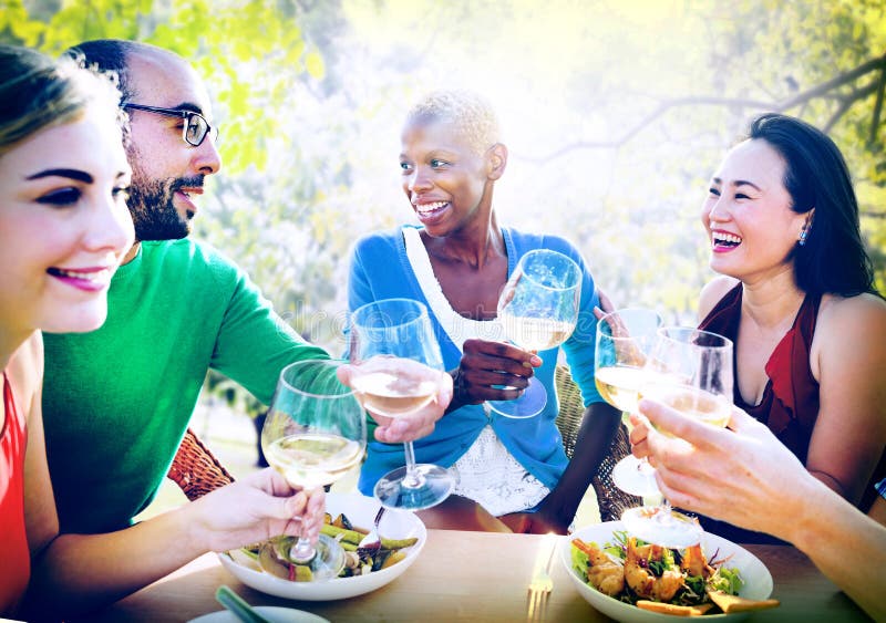 Diversity Friendship Dining Hanging Out Luncheon Concept Stock Image ...