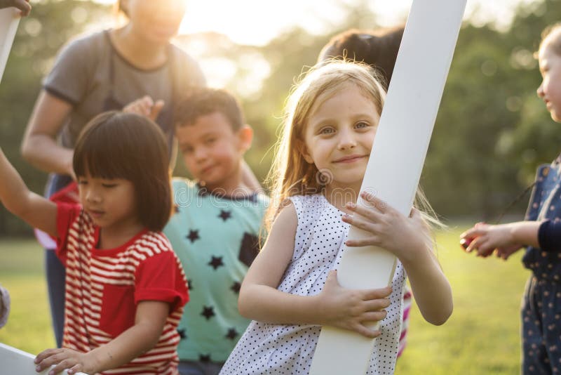 Diversity Group of Kids Holding Paper Stock Image - Image of activity ...