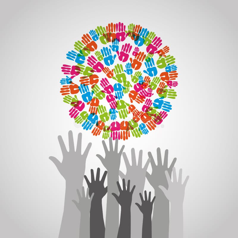 Diversity hands design stock illustration. Illustration of group - 66640821