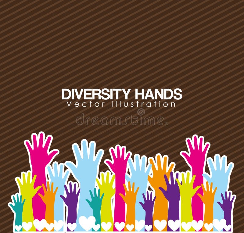 Diversity hands design stock illustration. Illustration of silhouette ...