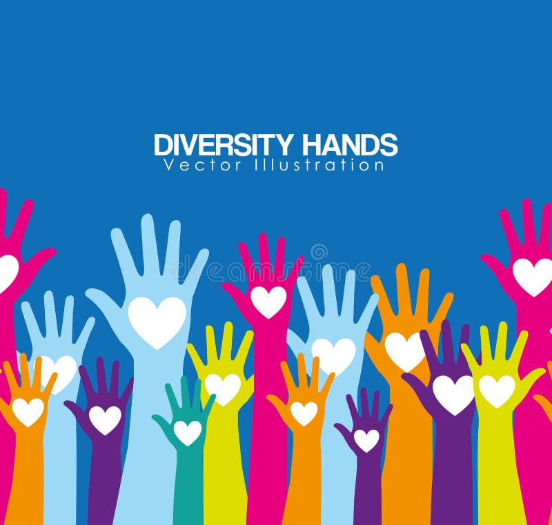 Diversity hands design stock illustration. Illustration of ...