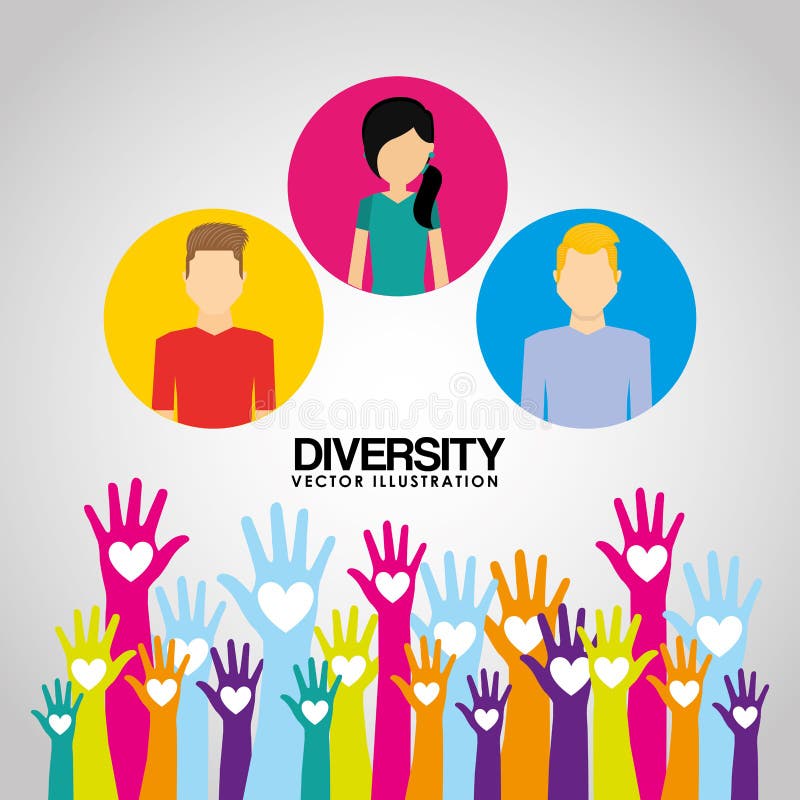 Diversity hands design stock illustration. Illustration of community ...