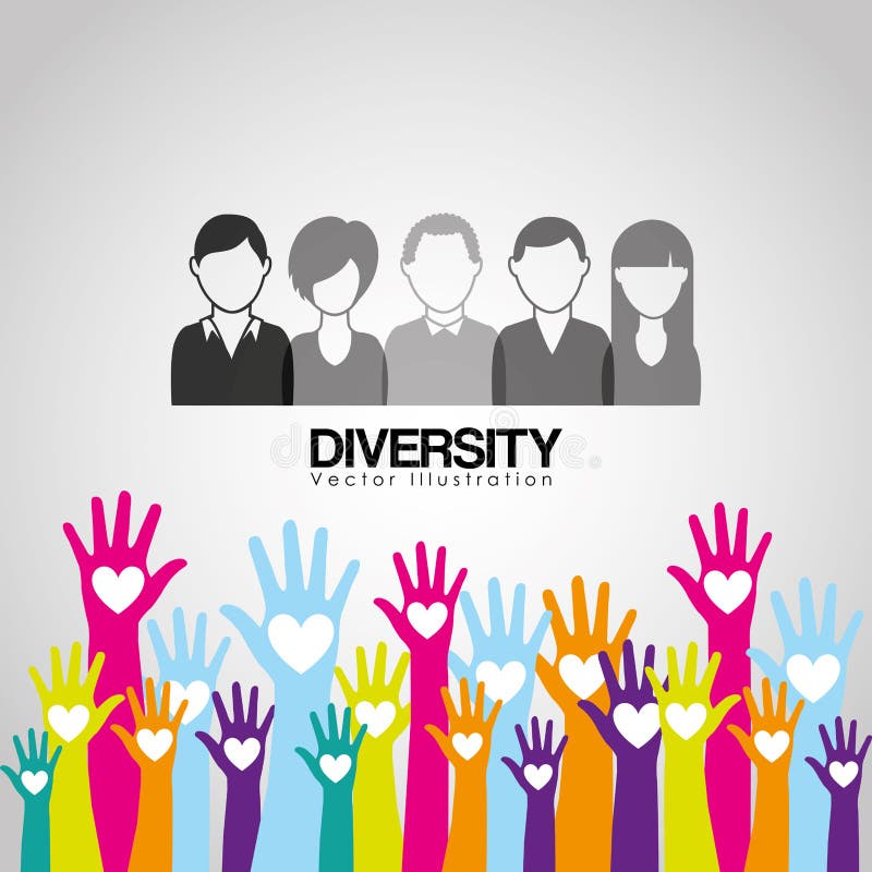 Diversity hands design stock illustration. Illustration of concept ...