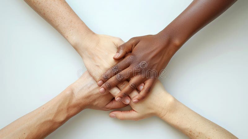 Diversity Hands are Layered Together, Harmony and Cooperation. Ai, AI ...