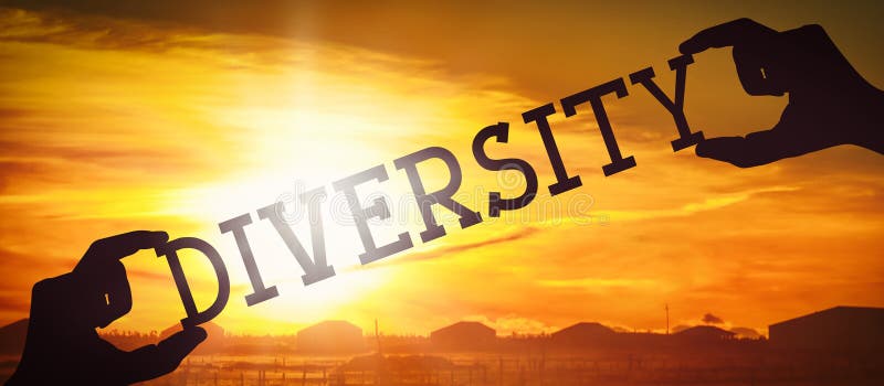 Diversity - Human Hands Holding Black Silhouette Word Stock ...