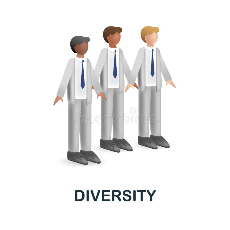 Diversity Icon in 3d. Colored Illustration from Core Values Collection ...