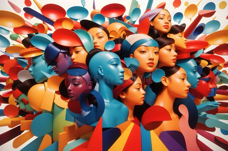 Diversity and Inclusion in Abstract Forms Stock Illustration ...
