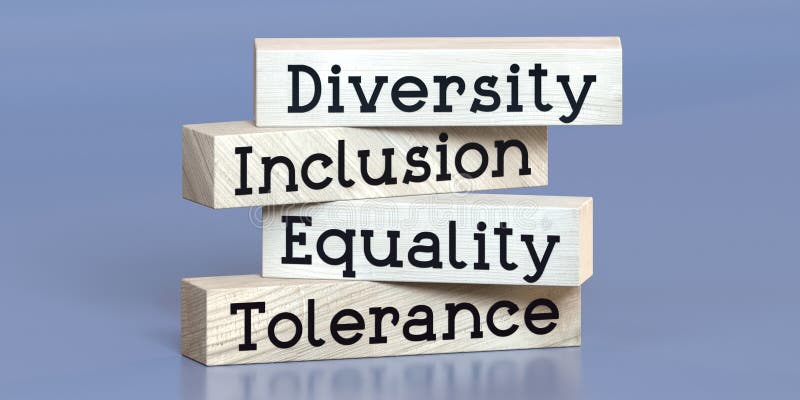 Diversity, Tolerance, Equality, Inclusion - Outline Signpost with Four ...