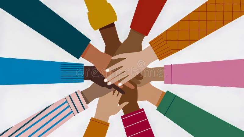 Diversity and Inclusion Symbolized by Group Hand Stack Stock Photo ...